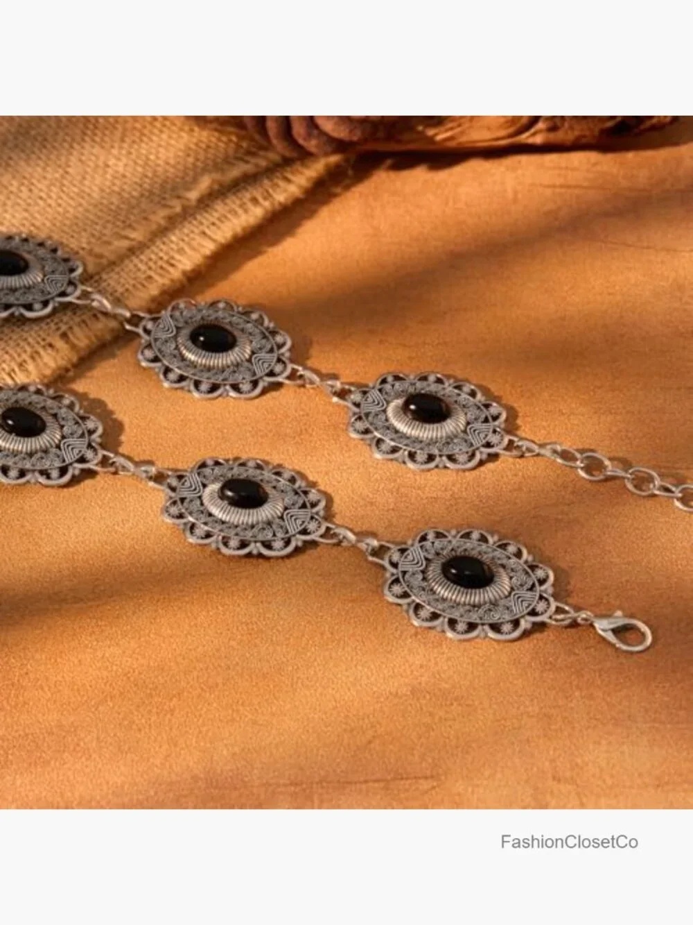 Accessories | Western Boho Chained Belt With Metal Concho Links ...